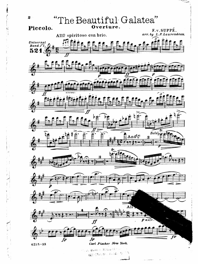 Beautiful Galatea Overture | PDF