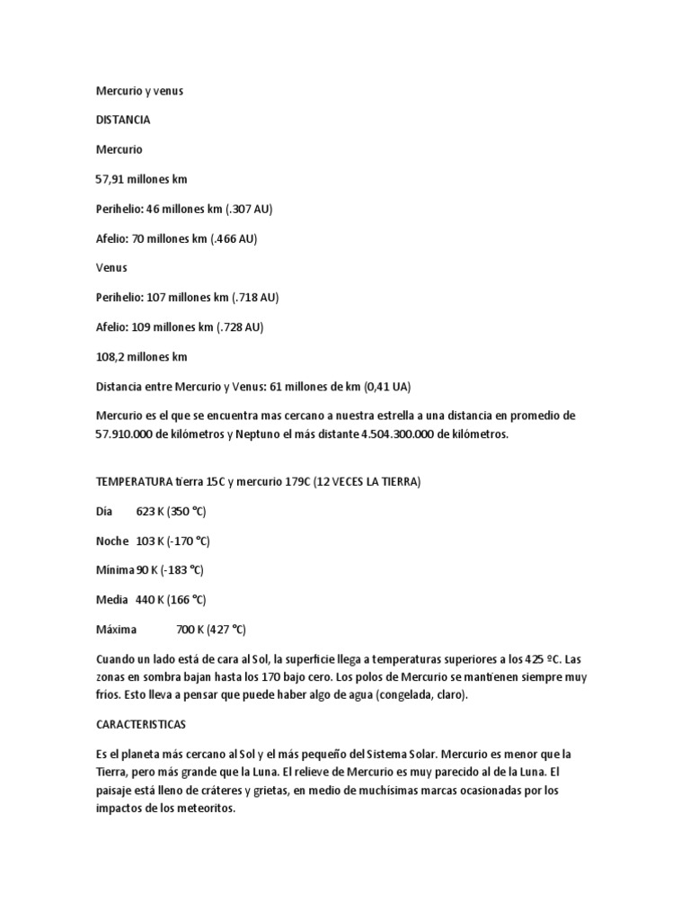 Mercurio y Venus | PDF | Venus | Atmósfera