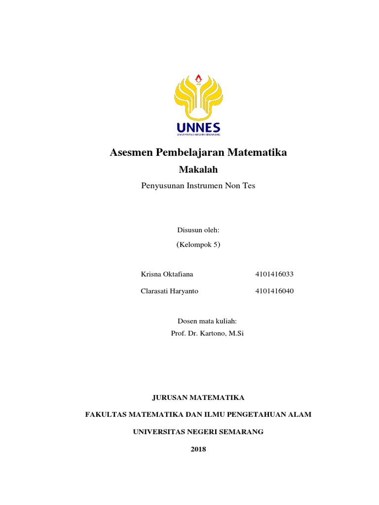 Penyusunan Instrumen Non Tes Pembelajaran | PDF