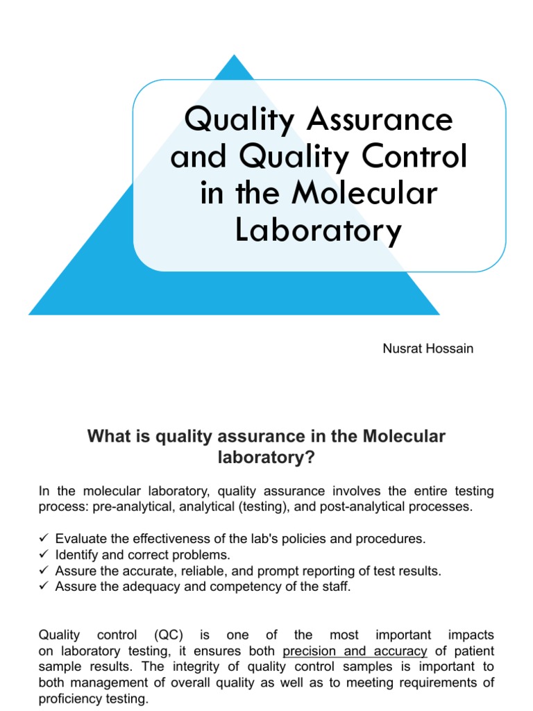 QC and QA in Molecular Laboratory | PDF | Molecular Biology | Laboratories