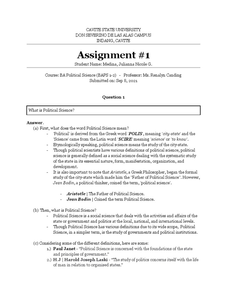 Assignment #1: Jean Bodin, A Political Thinker, Coined The Term ...