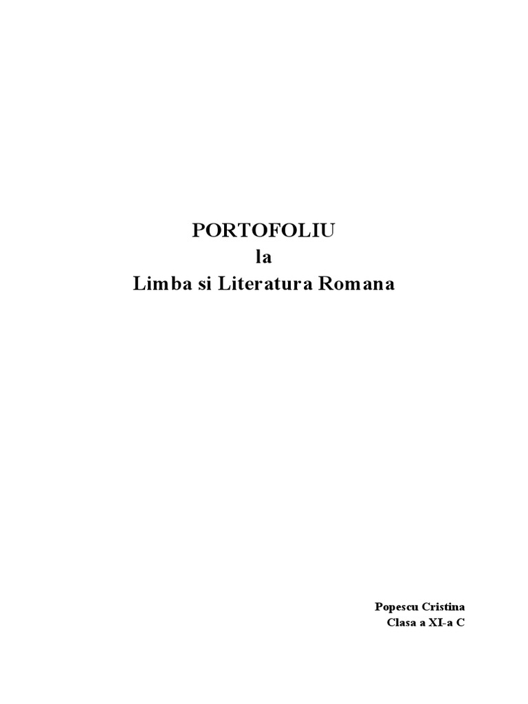 Portofoliu Romana | PDF