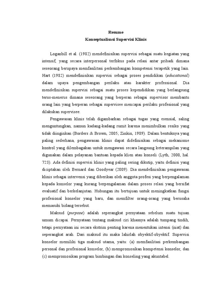 Konsep Supervisi Klinis Konselor | PDF