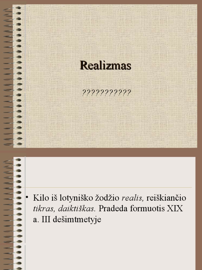 Realizmas - 11 Klasė | PDF
