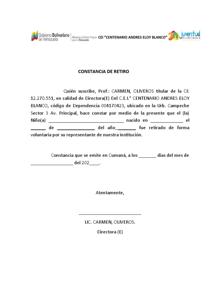 Constancia de Retiro | PDF