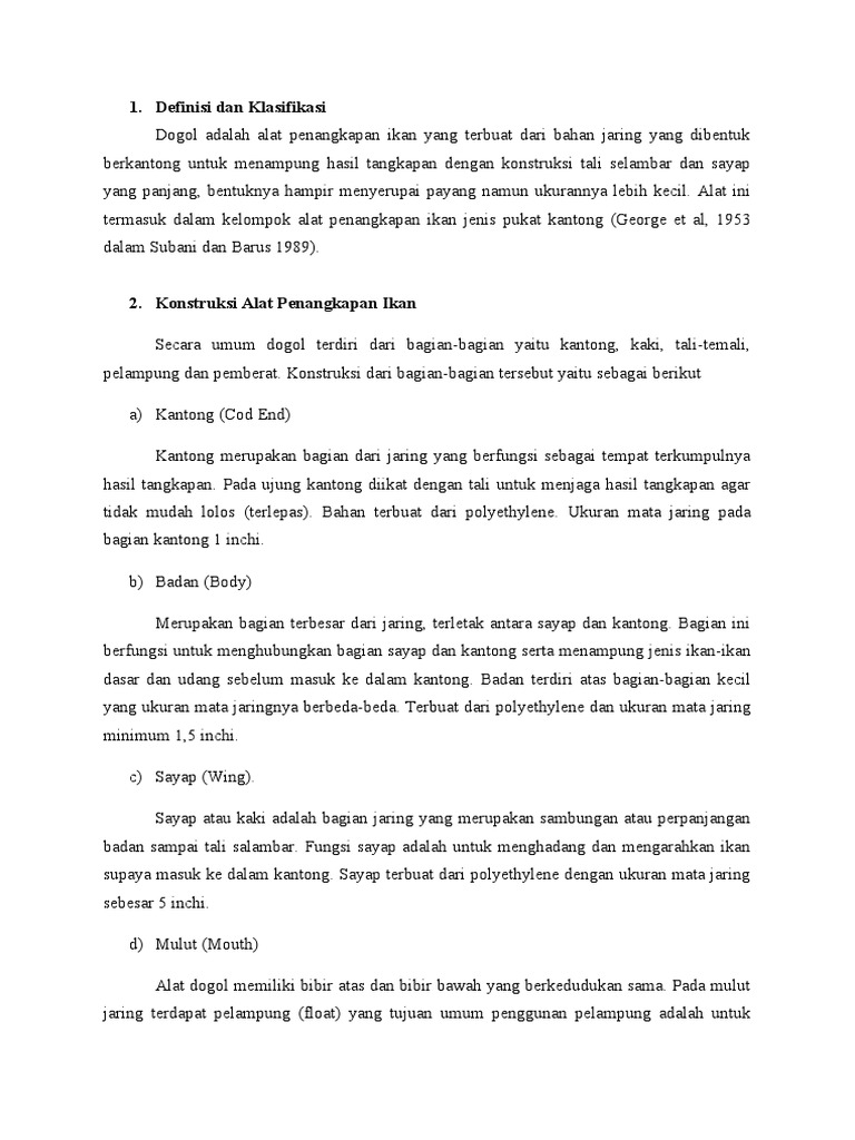 Alat Tangkap Dogol | PDF