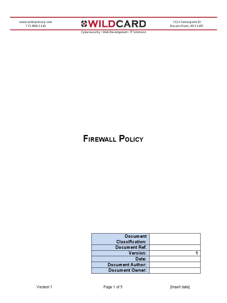 PCI Firewall Policy Template | PDF | Information Security | Computer ...