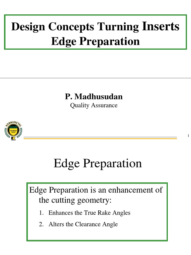 Edge Preparation Techniques for Inserts | PDF | Grinding (Abrasive ...