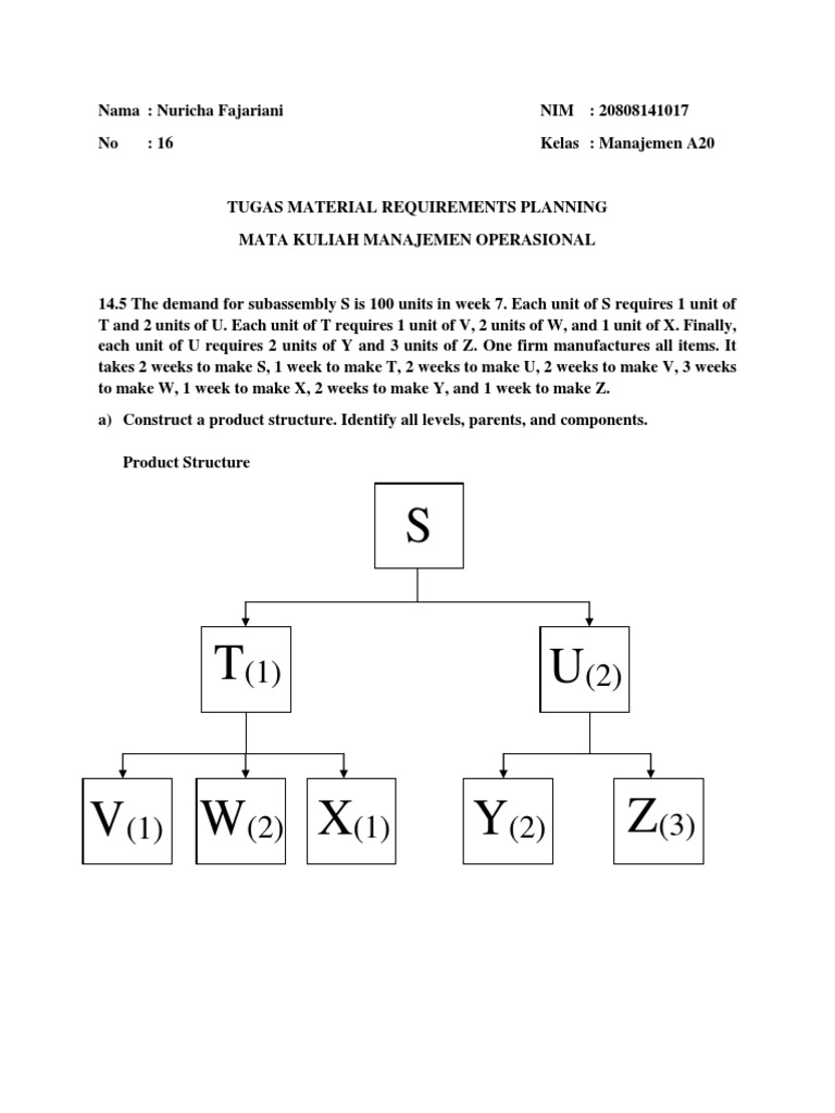 Material Requirements Plan | PDF