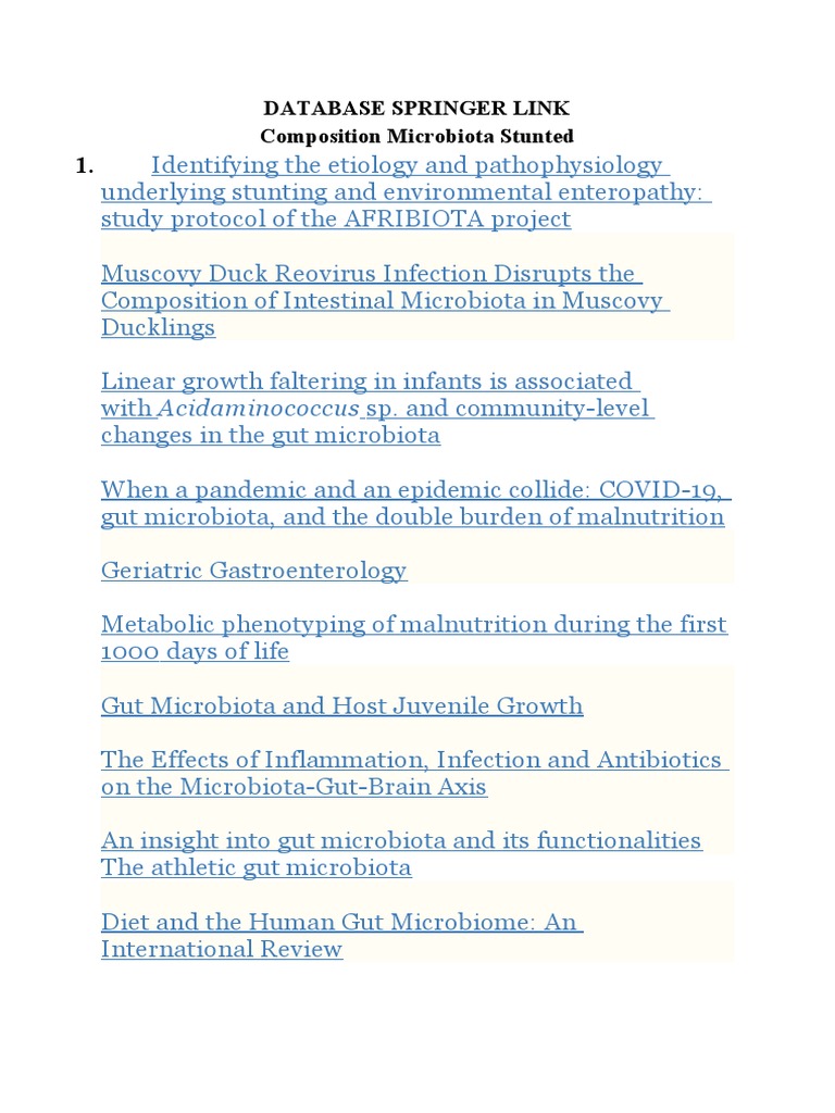 DATABASE SPRINGER LINk 4 | PDF | Microbiota | Microorganism