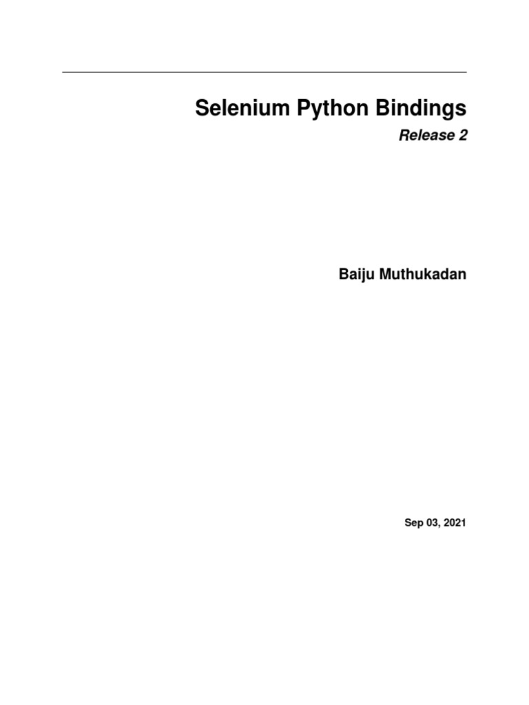 Selenium Python Readthedocs Io En Latest Pdf Selenium Software Html