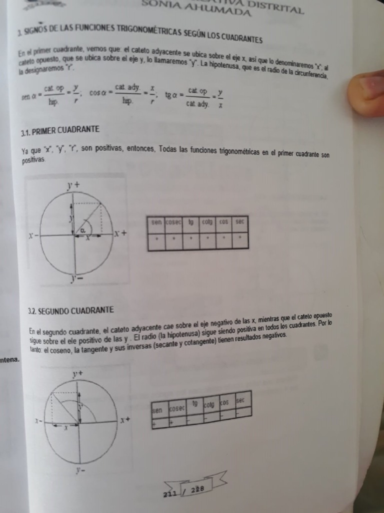 Primer-Y Segundo-Cuadrante | PDF
