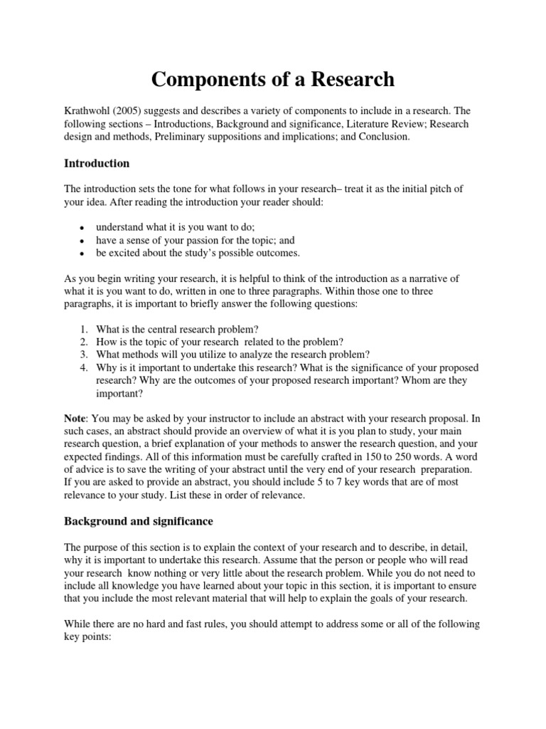 Components of Research | Download Free PDF | Psychological Resilience ...