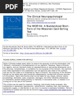 Wisconsin Card Sorting Test Procedure | PDF