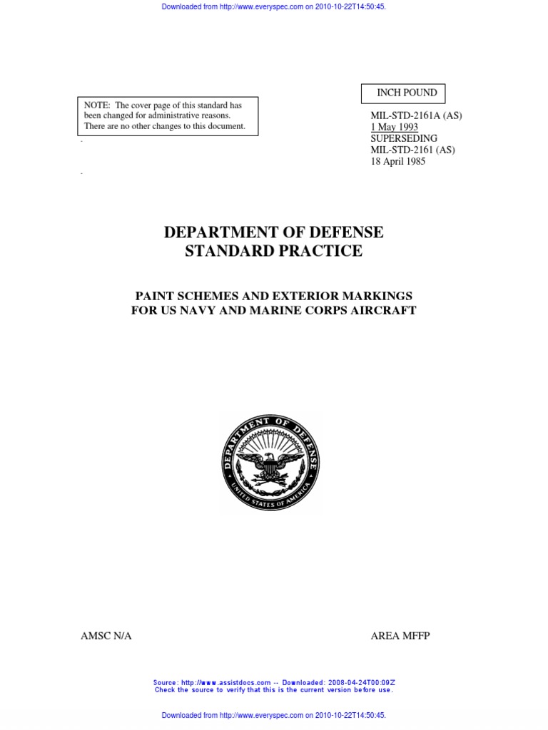 MIL-STD-2161A (2) Navy&Marine Current Paint Markings | PDF | Military ...