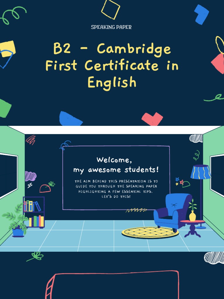 Speaking Paper in B2 - Cambridge First Certificate For Teachers | PDF