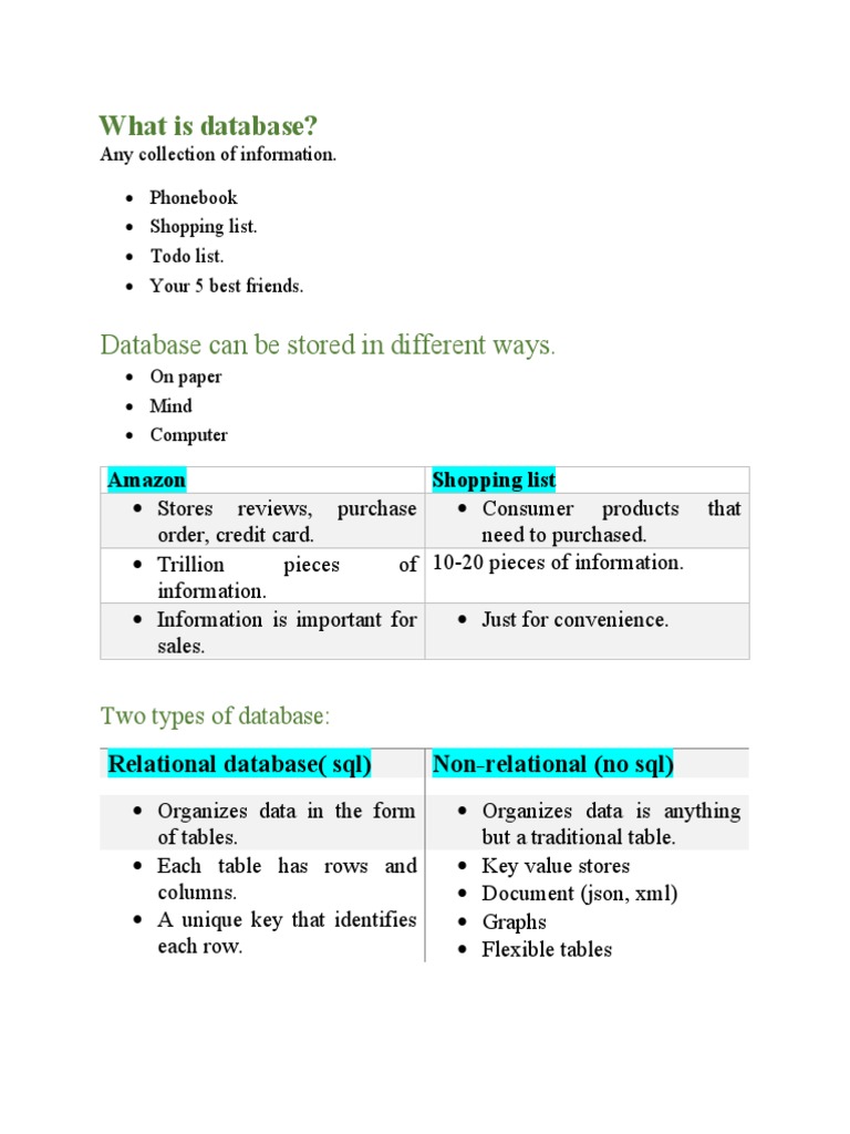 Understanding Database Types and Functions | PDF | Relational Database ...