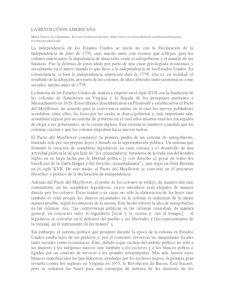La Revolución Americana | PDF | Declaración de independencia de los ...