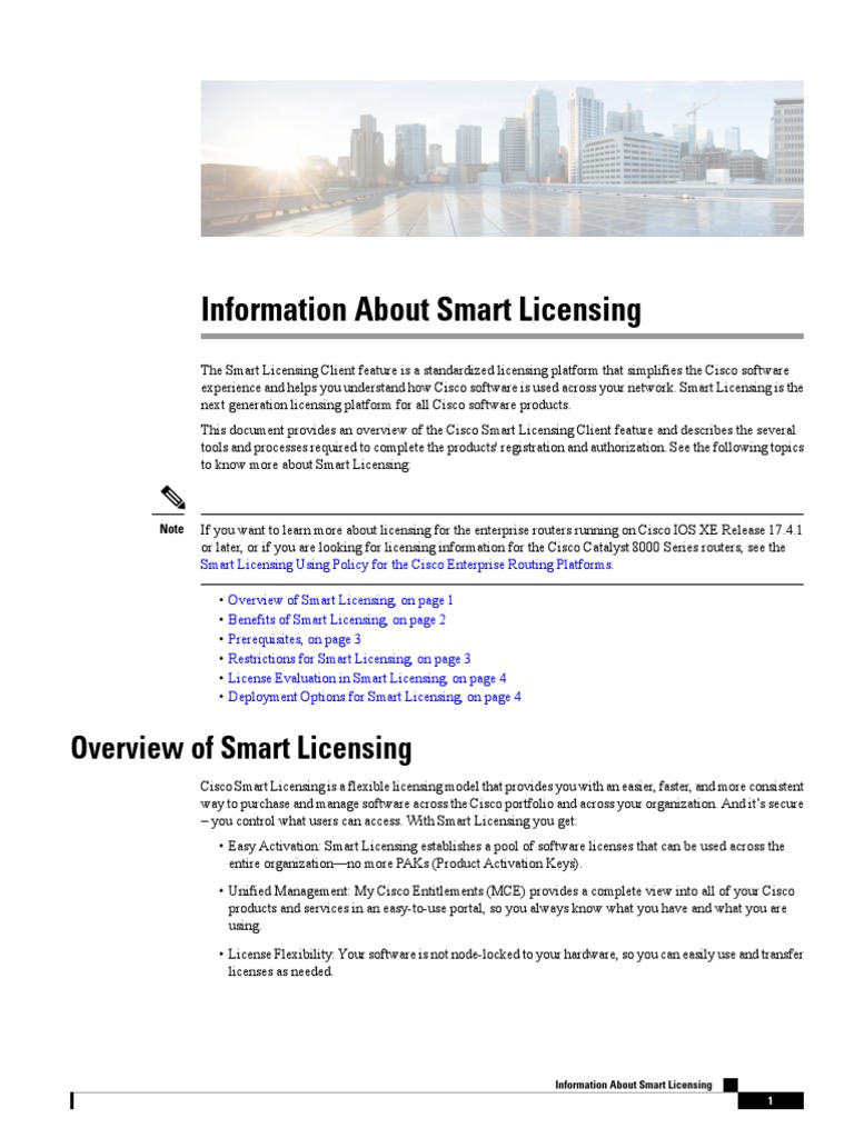 Cisco Smart Licensing Overview | PDF | Cisco Systems | Computer ...