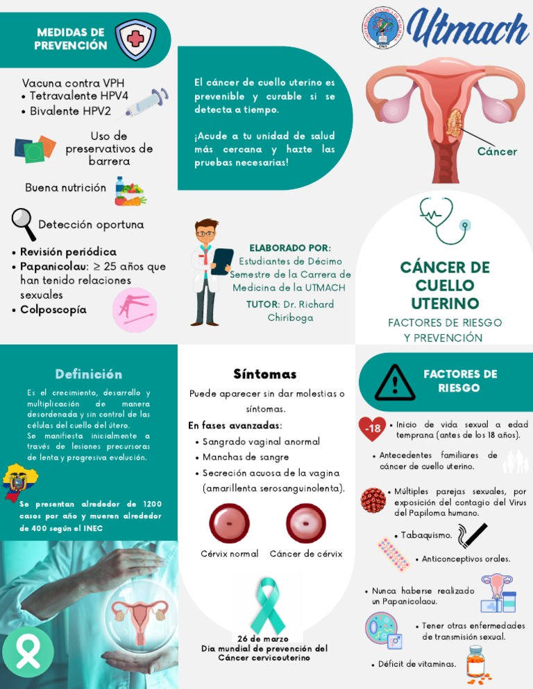TRIPTICO | PDF | Cáncer de cuello uterino | Epidemiología