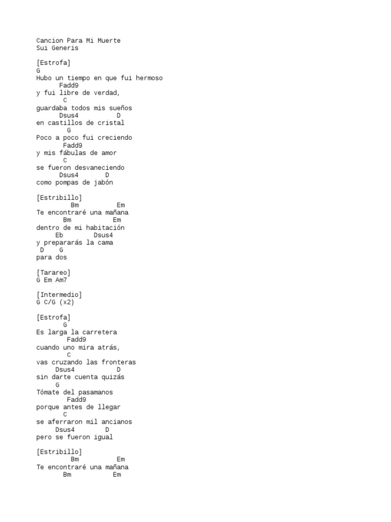 Sui Generis-Cancion para Mi Muerte | PDF