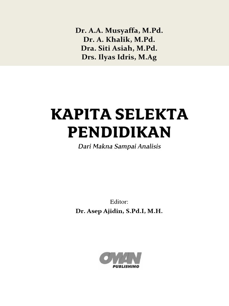 Buku Kapita Selekta Pendidikan | PDF