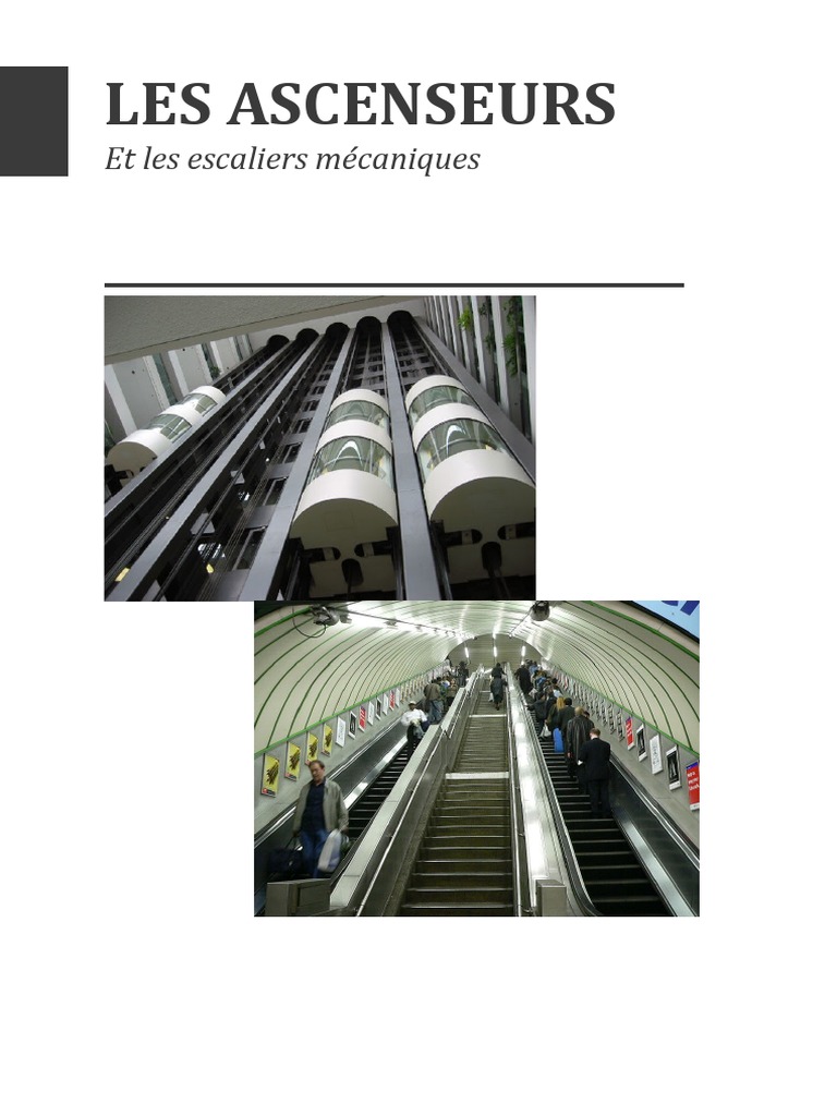 Les Ascenseurs: Et Les Escaliers Mécaniques | PDF | Ascenseur | Escalier mécanique
