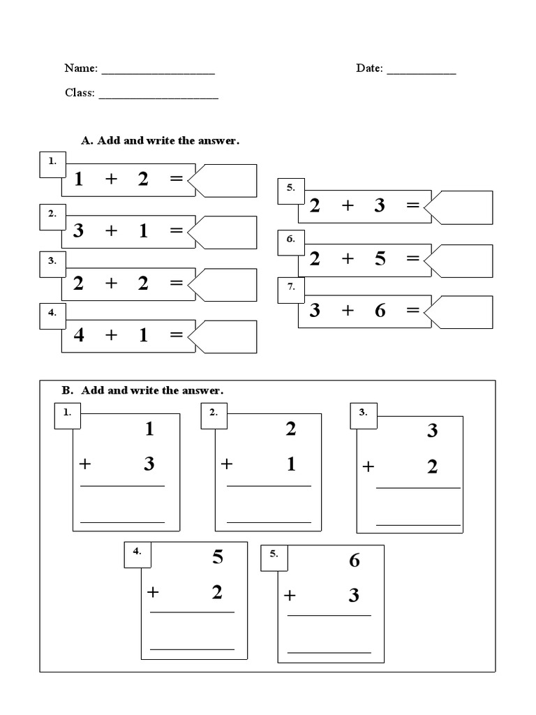 Basic Addition Practice Worksheet | PDF