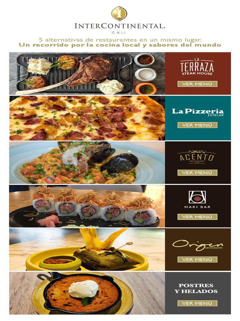 Cartas Restaurantes InterContinental Cali | PDF