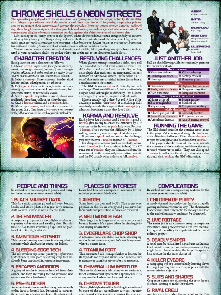 Chrome Shells & Neon Streets: Character Creation Resolving Challenges ...