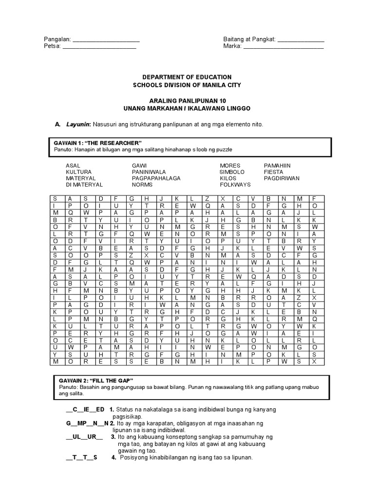 3WS 3 Week 2 Mga Istruktura NG Lipunan | PDF