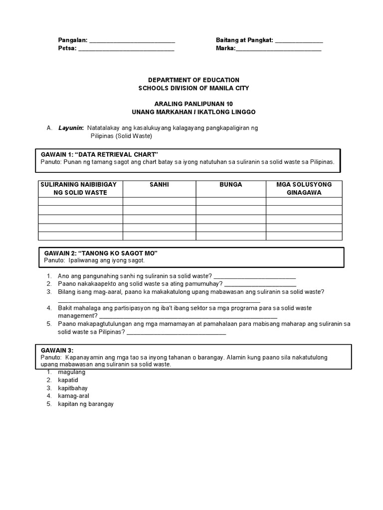 4WS 4 Week 3 Solid Waste | PDF