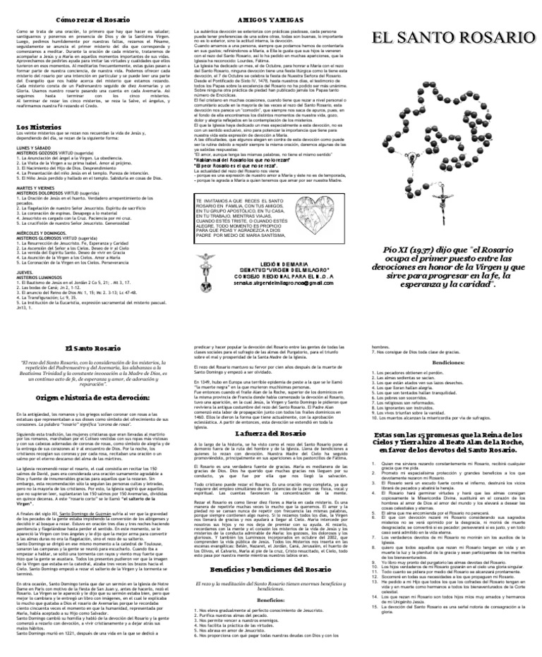 Folleto Santo Rosario | PDF | Rosario | Oración