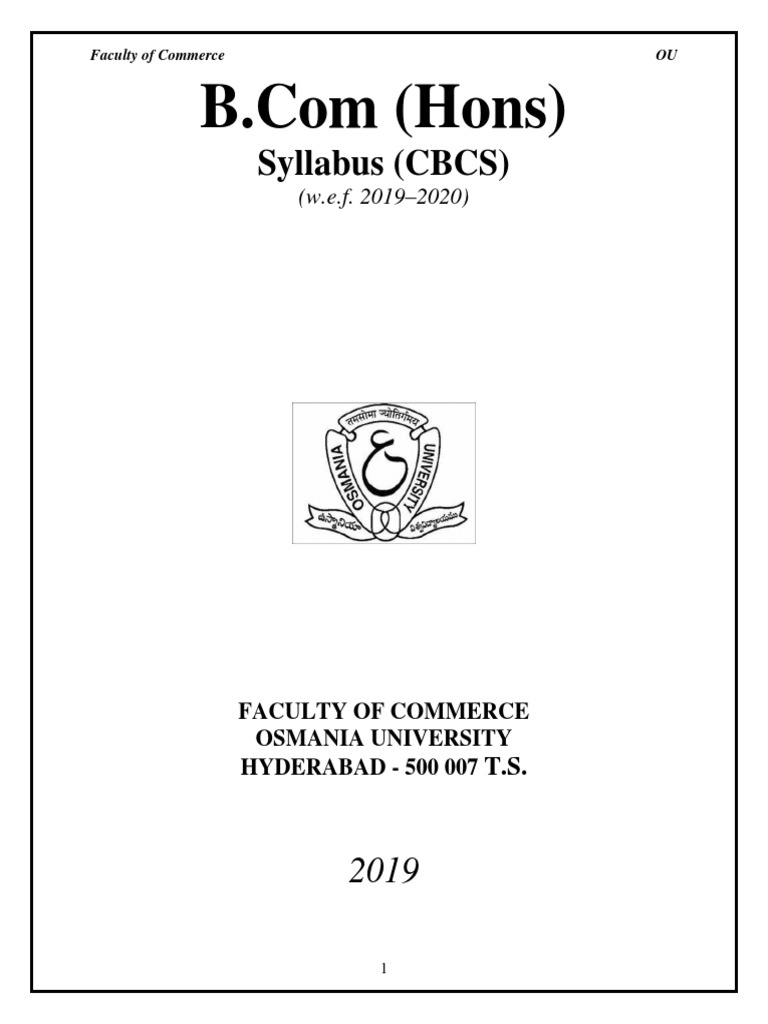 OU B.Com - Honours - Final Syllabus 2021 | PDF | Capital Structure ...