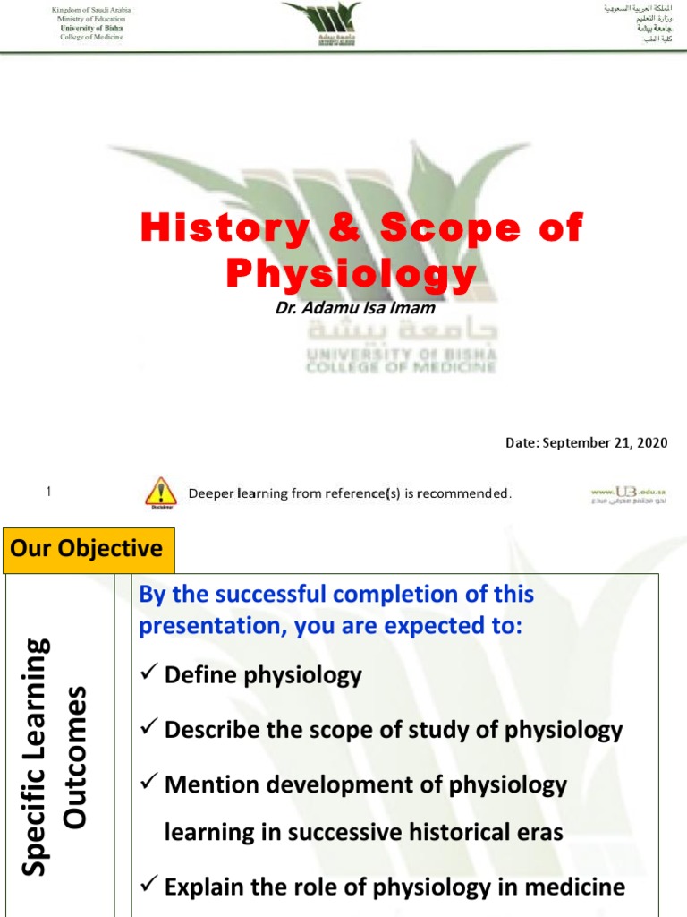 4 - History - and - Scope of Physiology | PDF | Physiology | Human Body