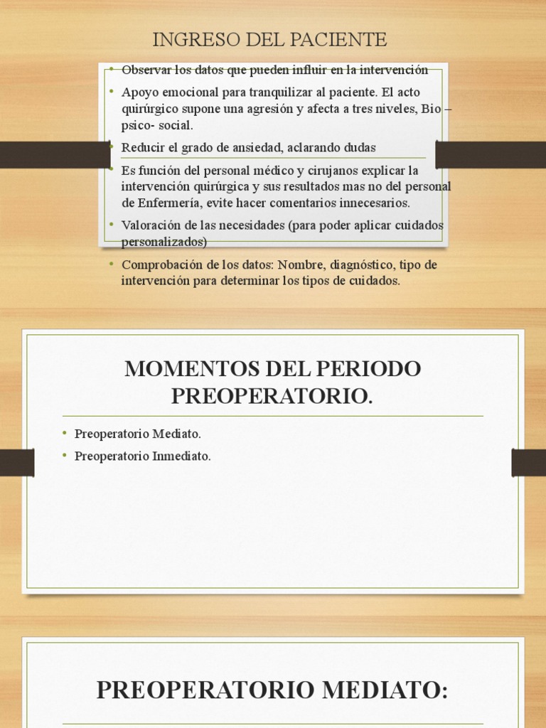 Paciente Preoperatorio | PDF