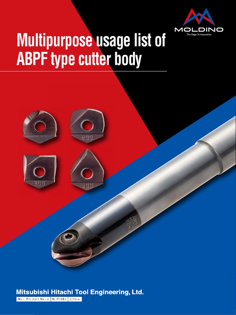 Multipurpose Usage List of ABPF Type Cutter Body: Printed Using ...