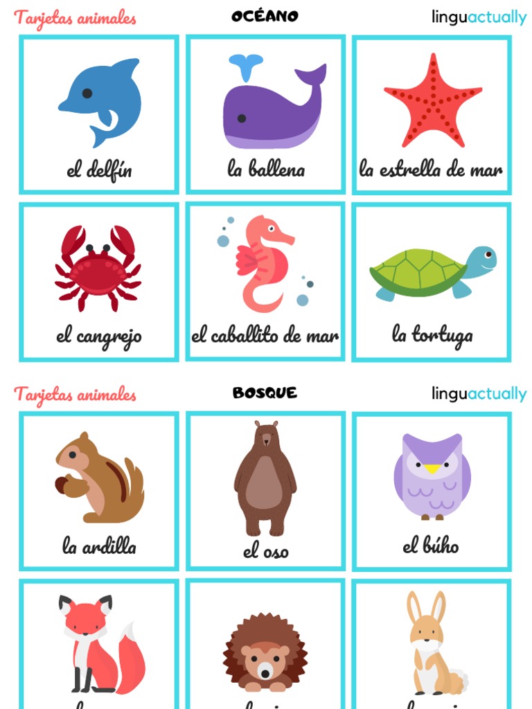 Tarjetas Animales | PDF