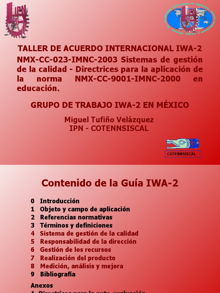 IWA2 Calidad en Instituciones Educativas | PDF | Calidad (comercial) | Gestión de la calidad