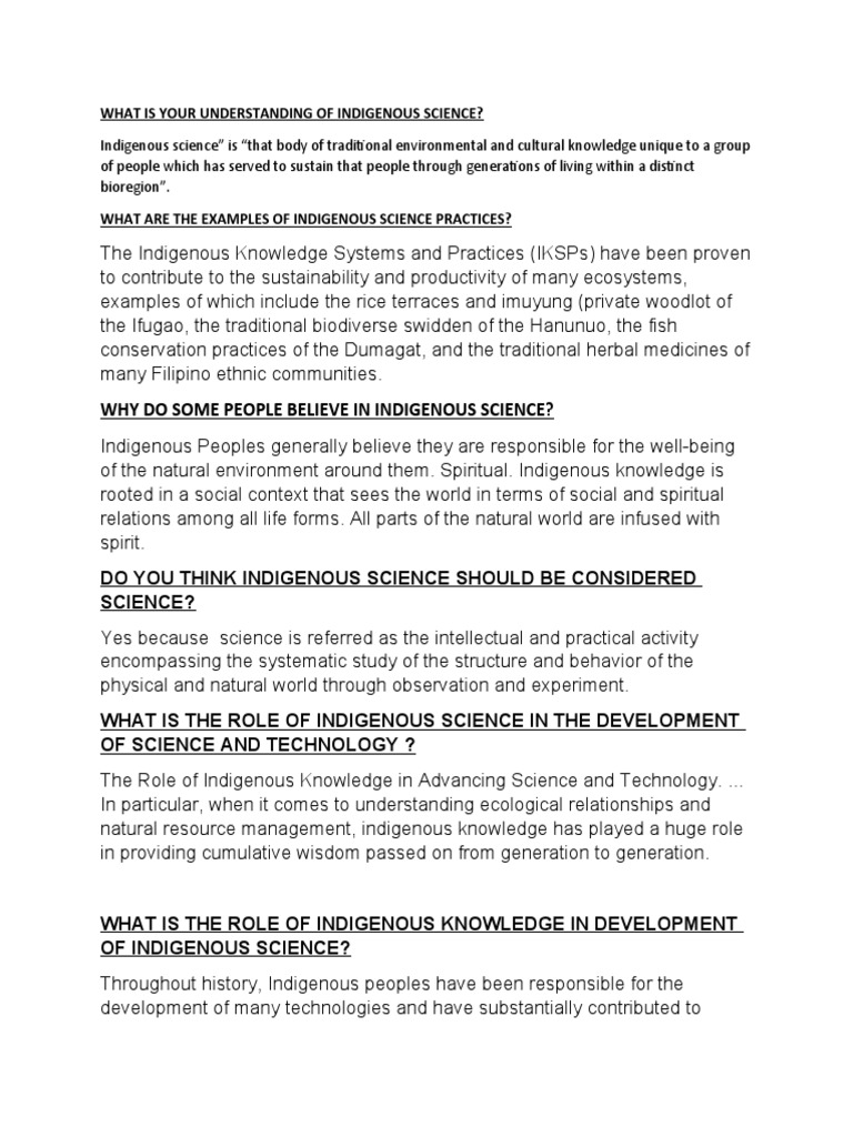 Indigenous Science 23455y | PDF | Traditional Knowledge | Science
