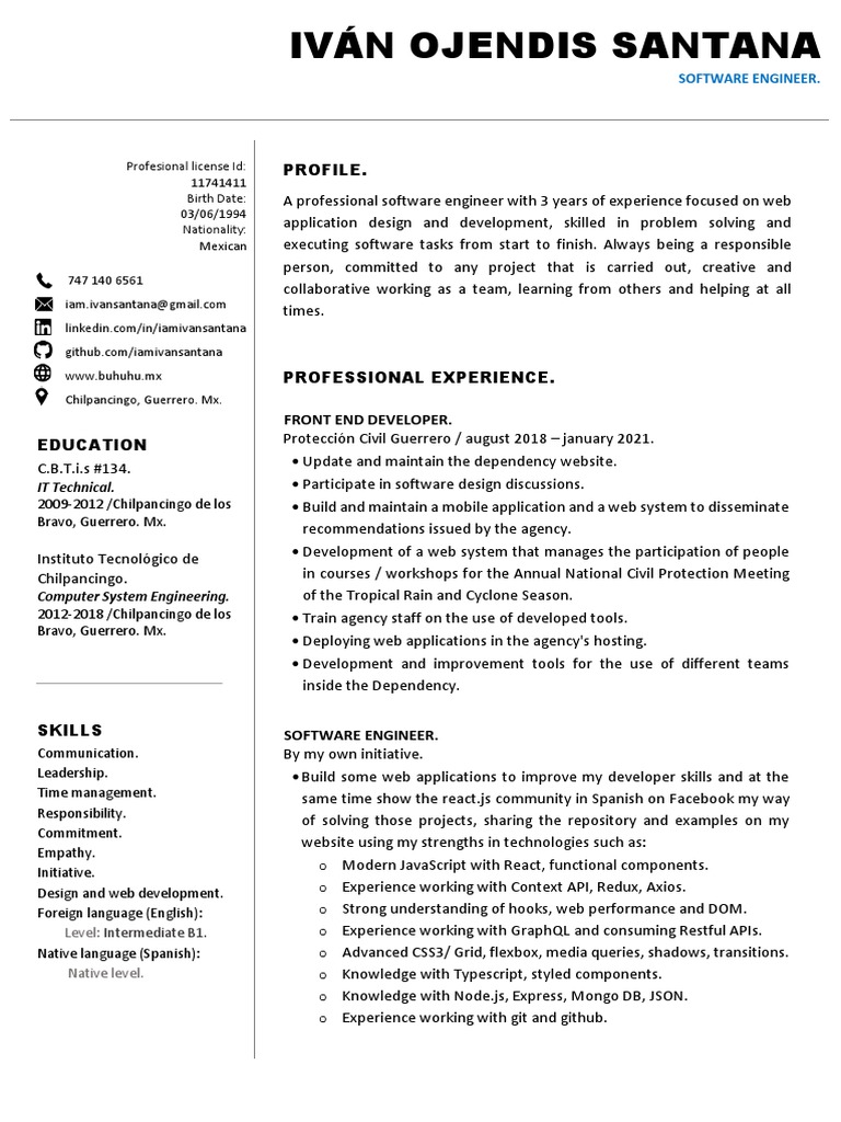 Resume Ivan O.S | PDF | Software Engineering | Computing