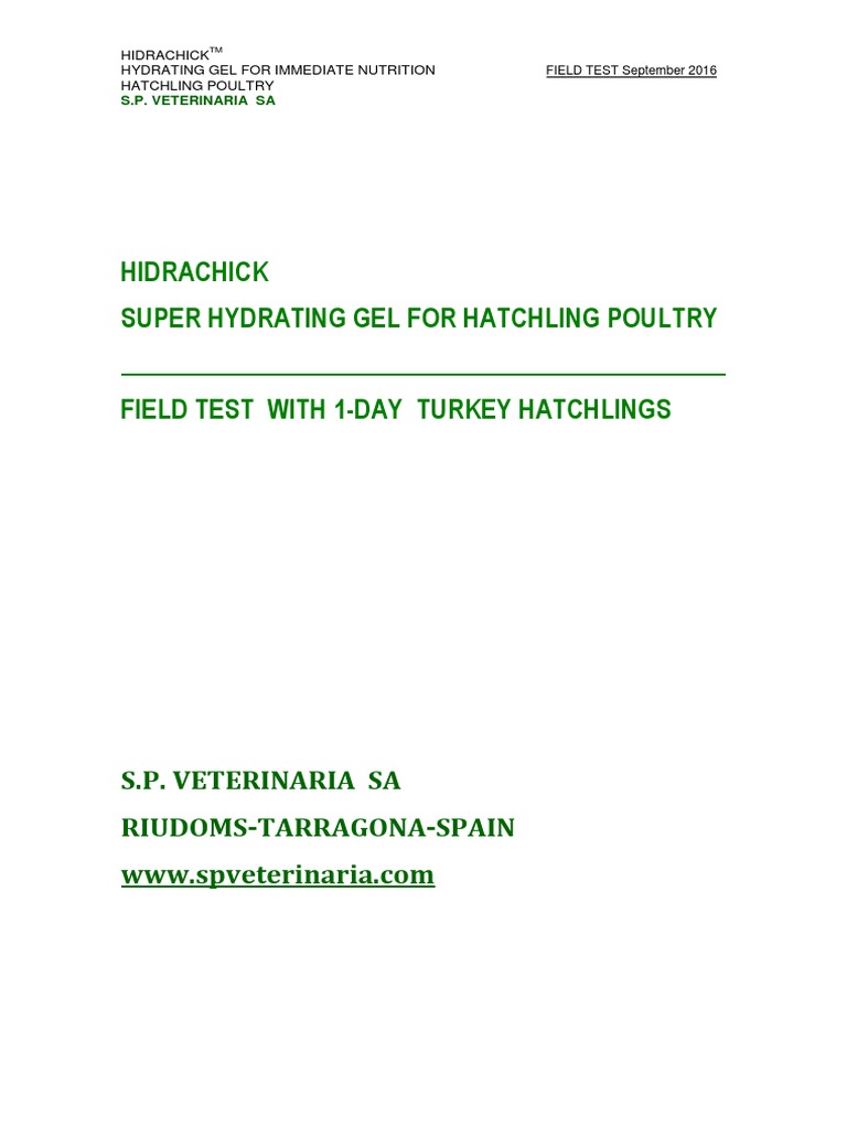 Hidrachick Super Hydrating Gel For Hatchling Poultry: S.P. Veterinaria ...