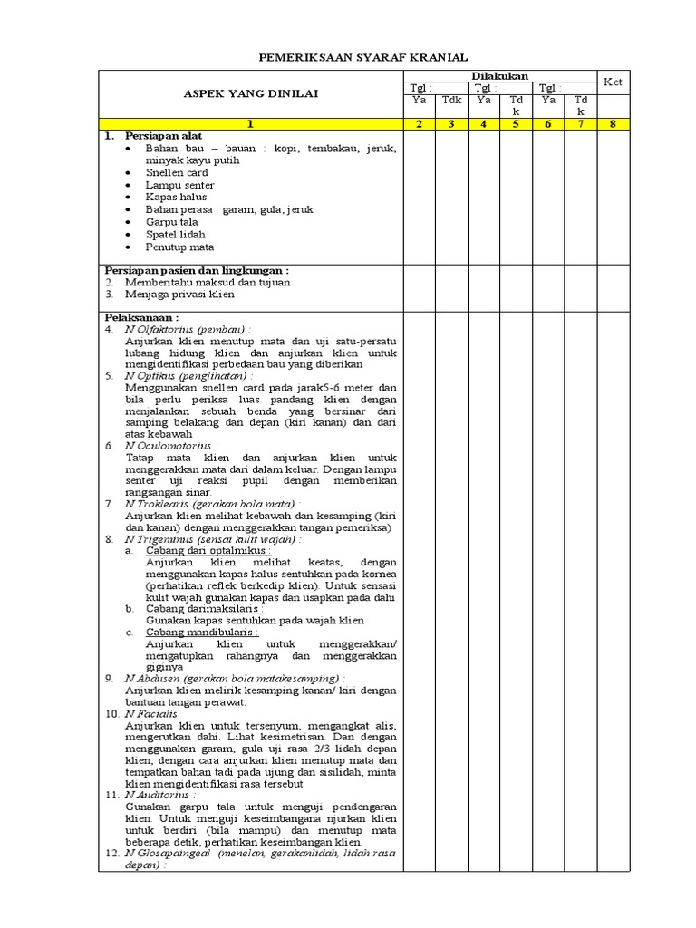 Osce Saraf Kranial | PDF