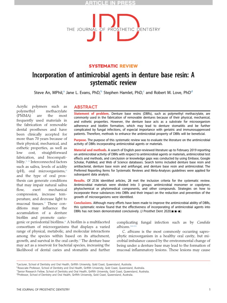 Jurnal Prosto 3 | PDF | Dentures | Antimicrobial