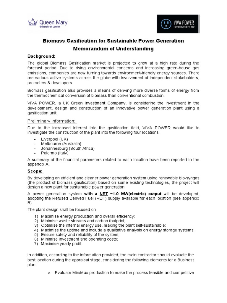 DEN6410-Biomass Power Project Briefing - 2020-21 | PDF | Nature