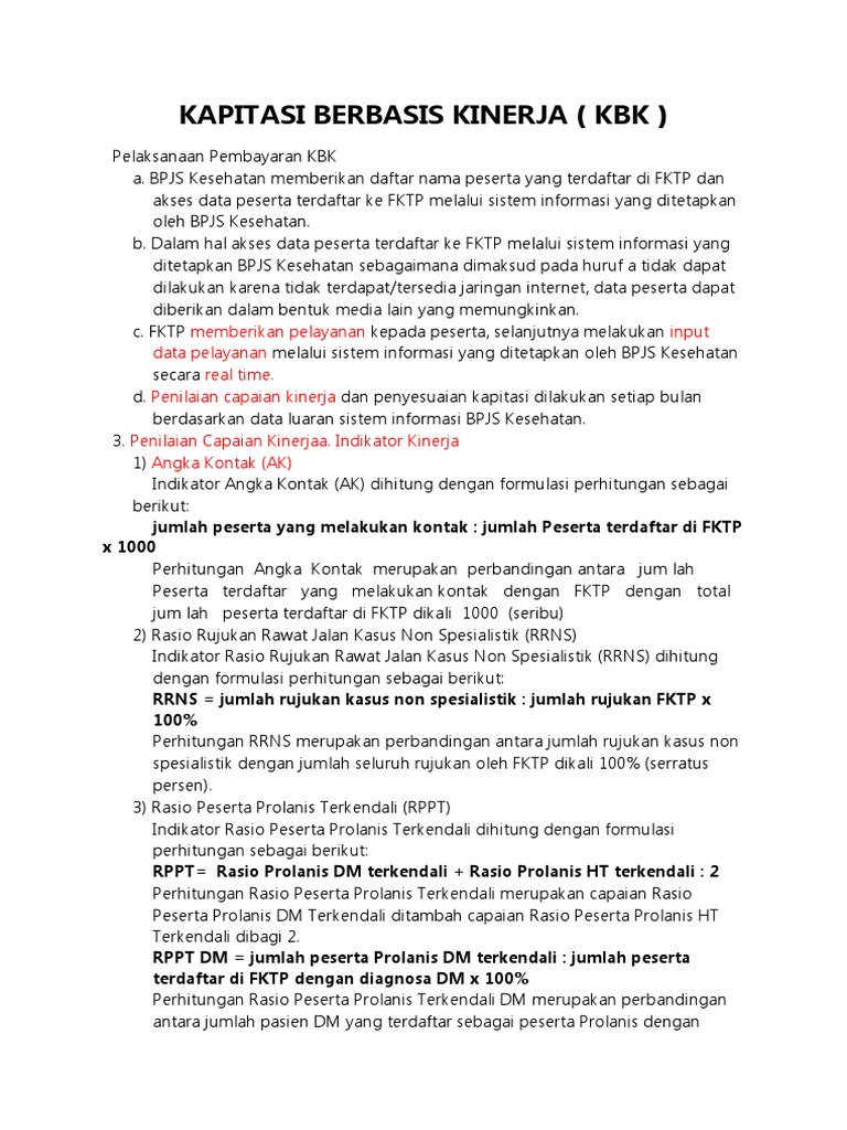 KBK KAPITASI BERBASIS KINERJA | PDF