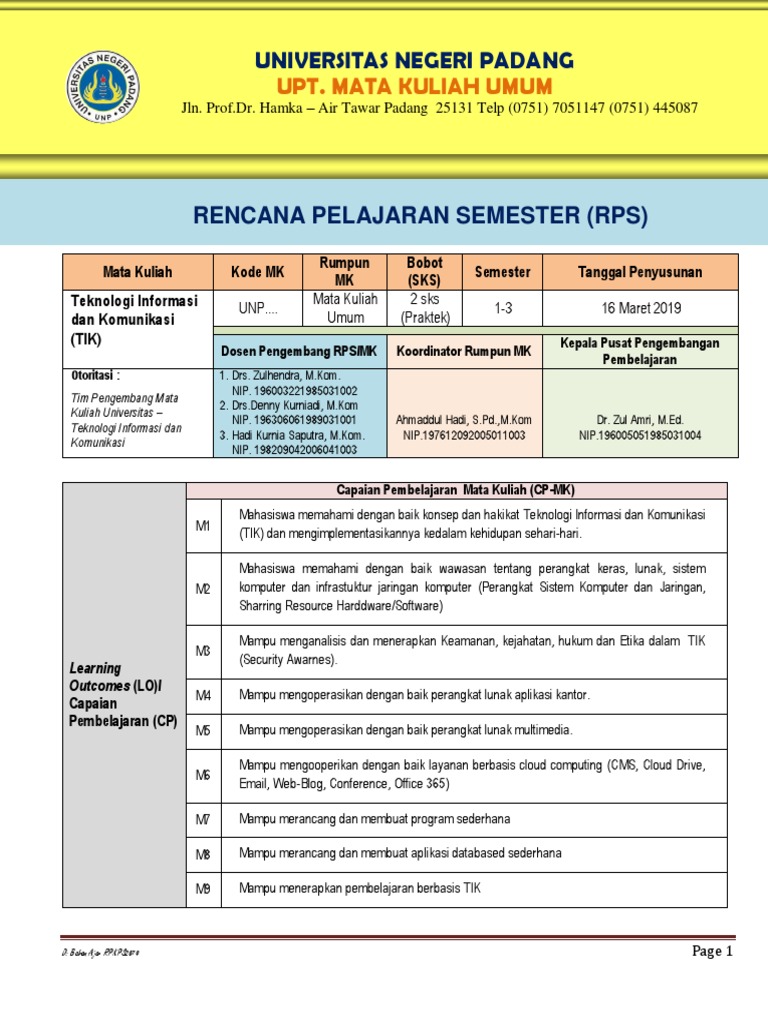 RPS MKU - TIK-ok | PDF | Teknologi & Rekayasa