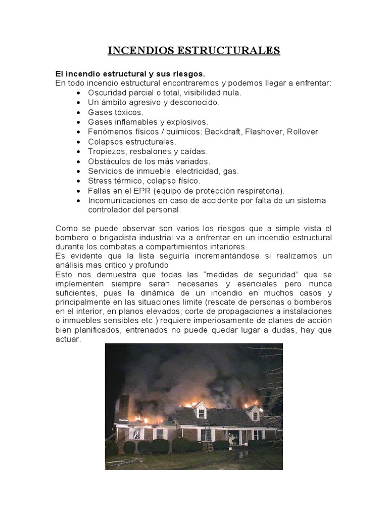 Riesgos y Seguridad en Incendios Estructurales | PDF | Combustión ...