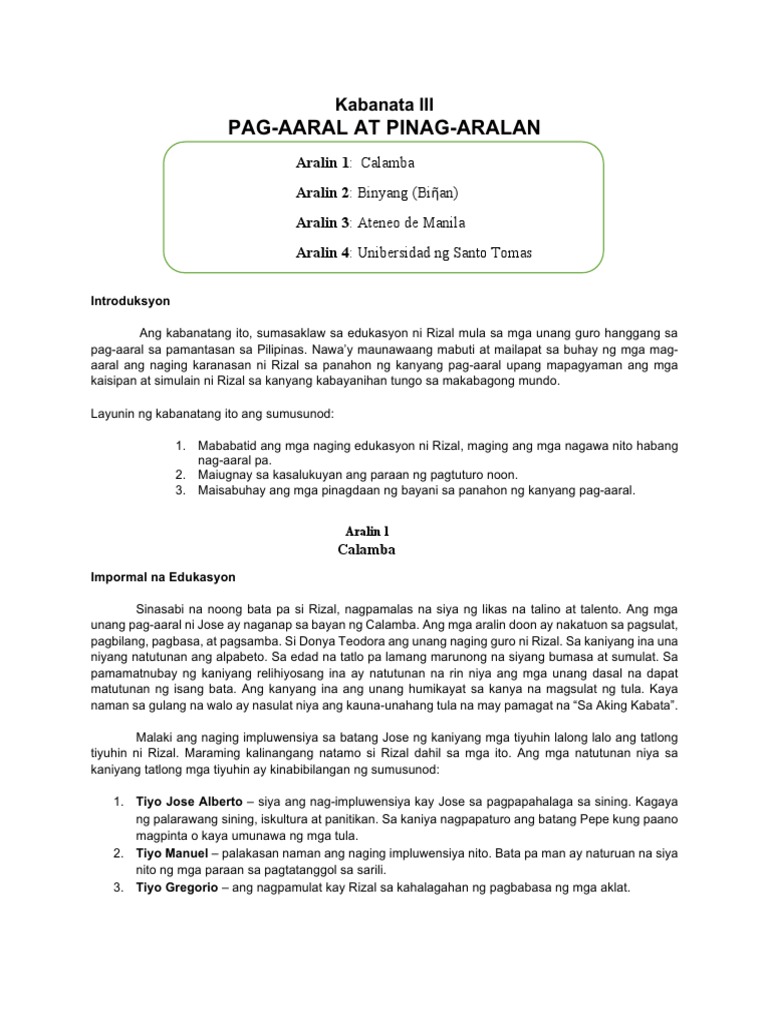 FB Rizal Kabanata 3 | PDF