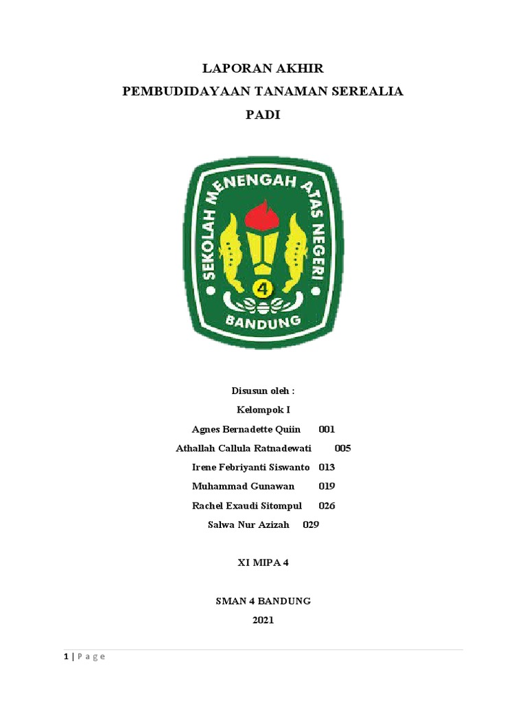 Pembudidayaan Padi: Laporan Akhir Siswa | PDF | Teknologi & Rekayasa
